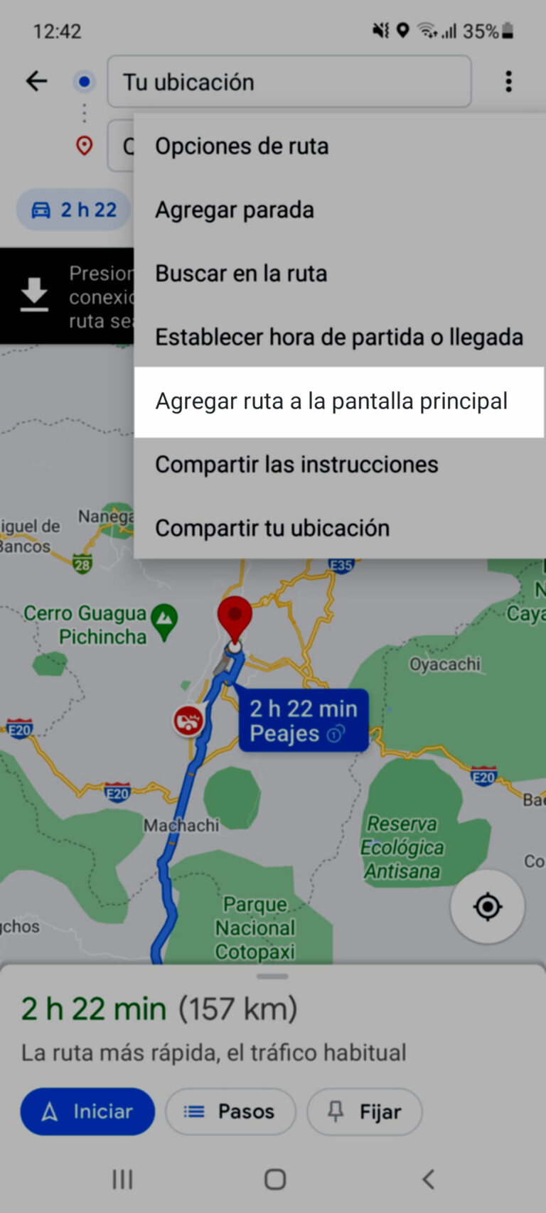 Acceso directo de dirección en Google Maps | Widget de ruta navegación!