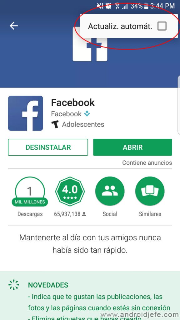 Facebook App Manager o por qué Facebook se actualiza solo