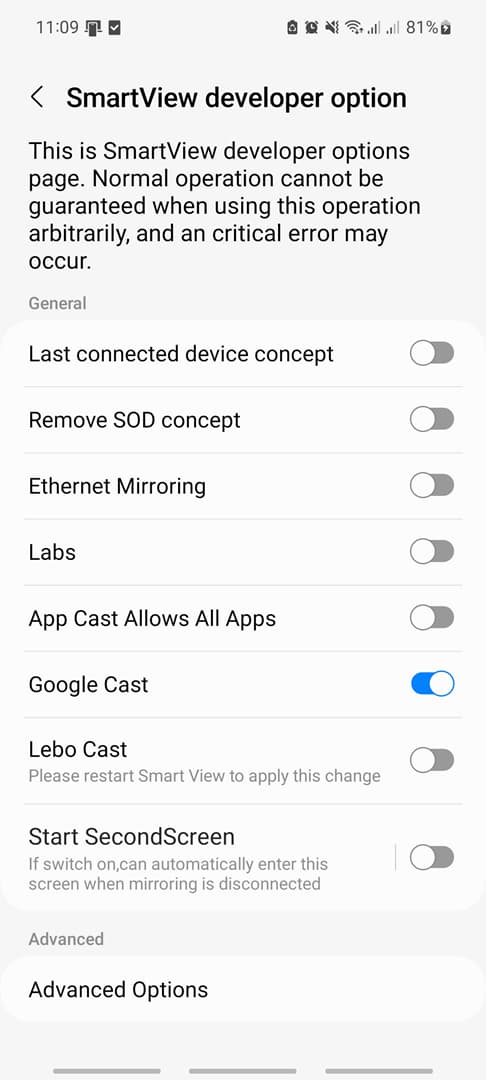 Activa Smartview para Android TV y Chromecast con este menú OCULTO
