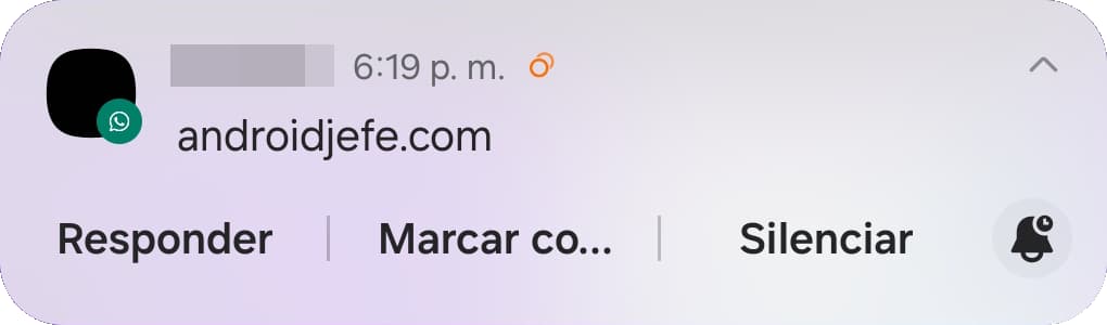 Posponer notificaciones: Más de 2 horas, menos de 15 minutos, etc.