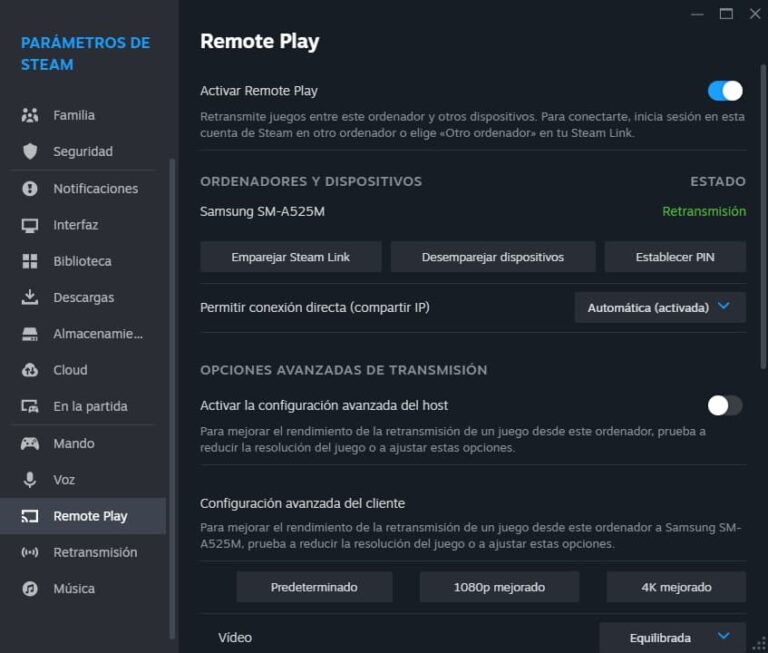 Cómo jugar juegos de Steam en Android: Steam Link Remote Play